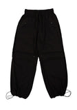 Unisex Parachute Pants (Black) - Baggy Fit, 100% Nylon