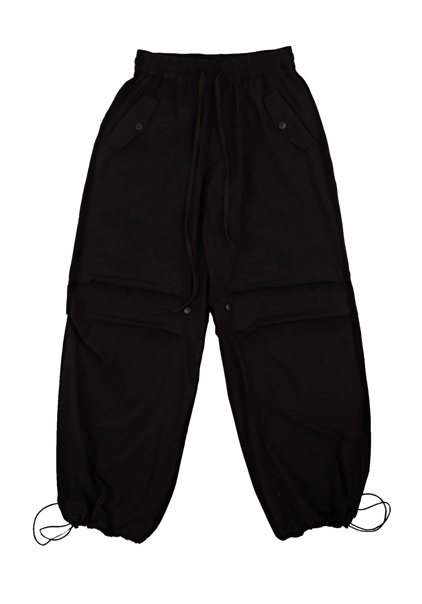 Unisex Parachute Pants (Black) - Baggy Fit, 100% Nylon – BAWSE.